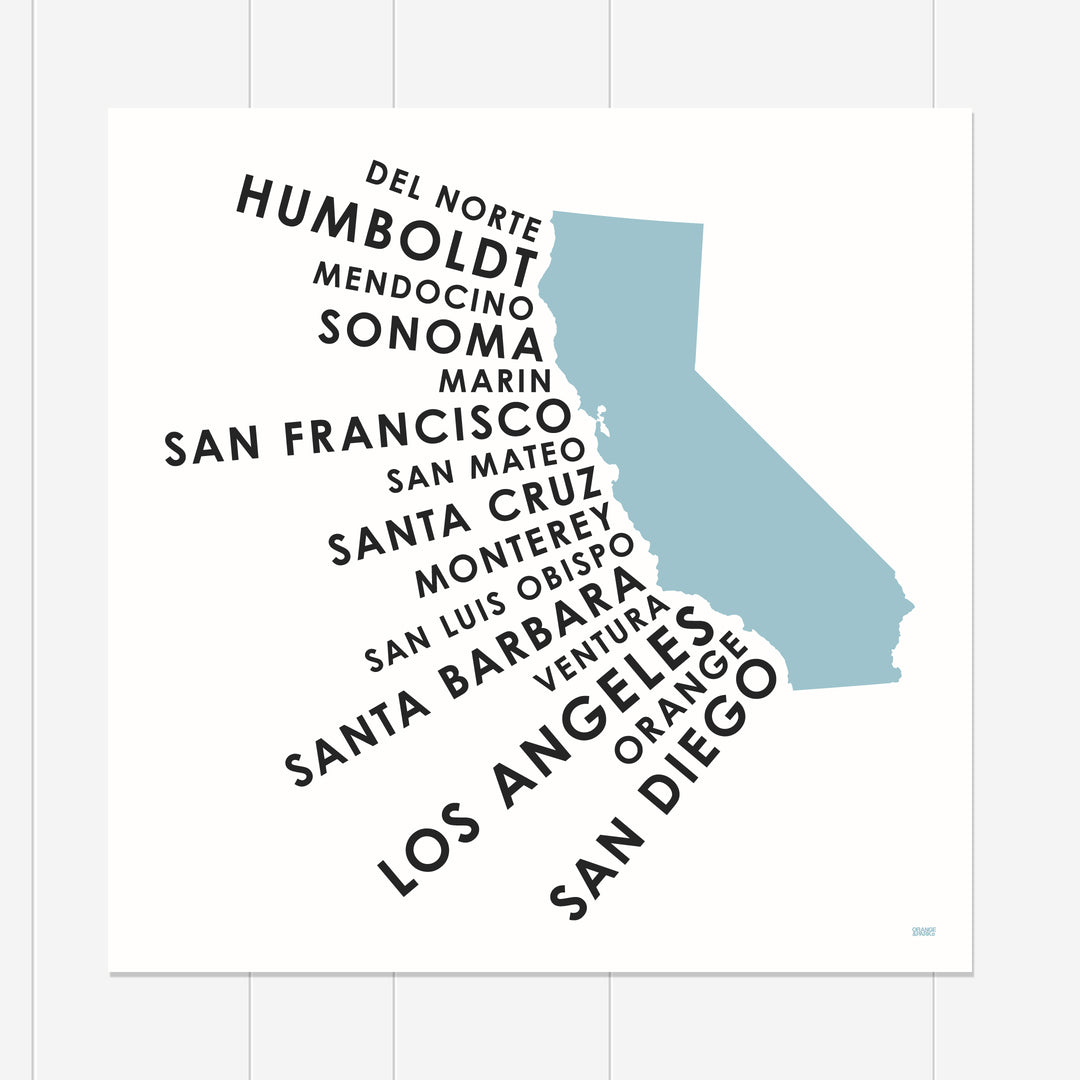 ORANGE & PARK – California Coastal Counties Print