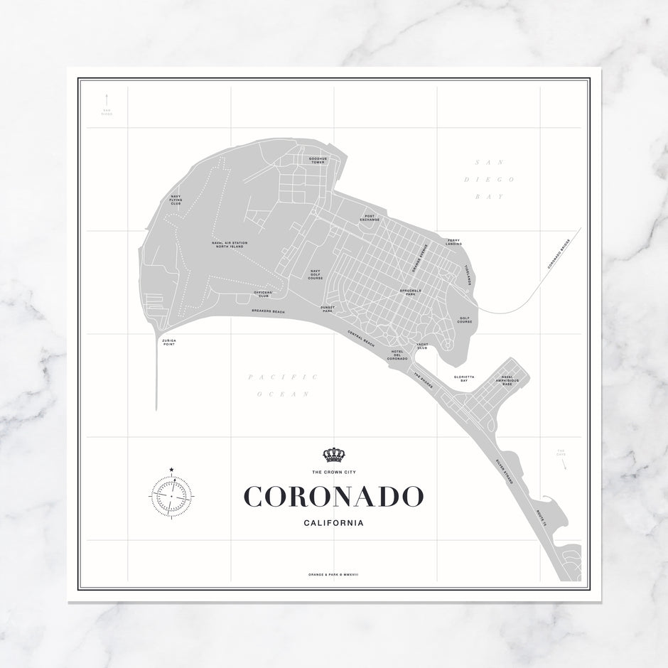 ORANGE & PARK – Coronado Map Print