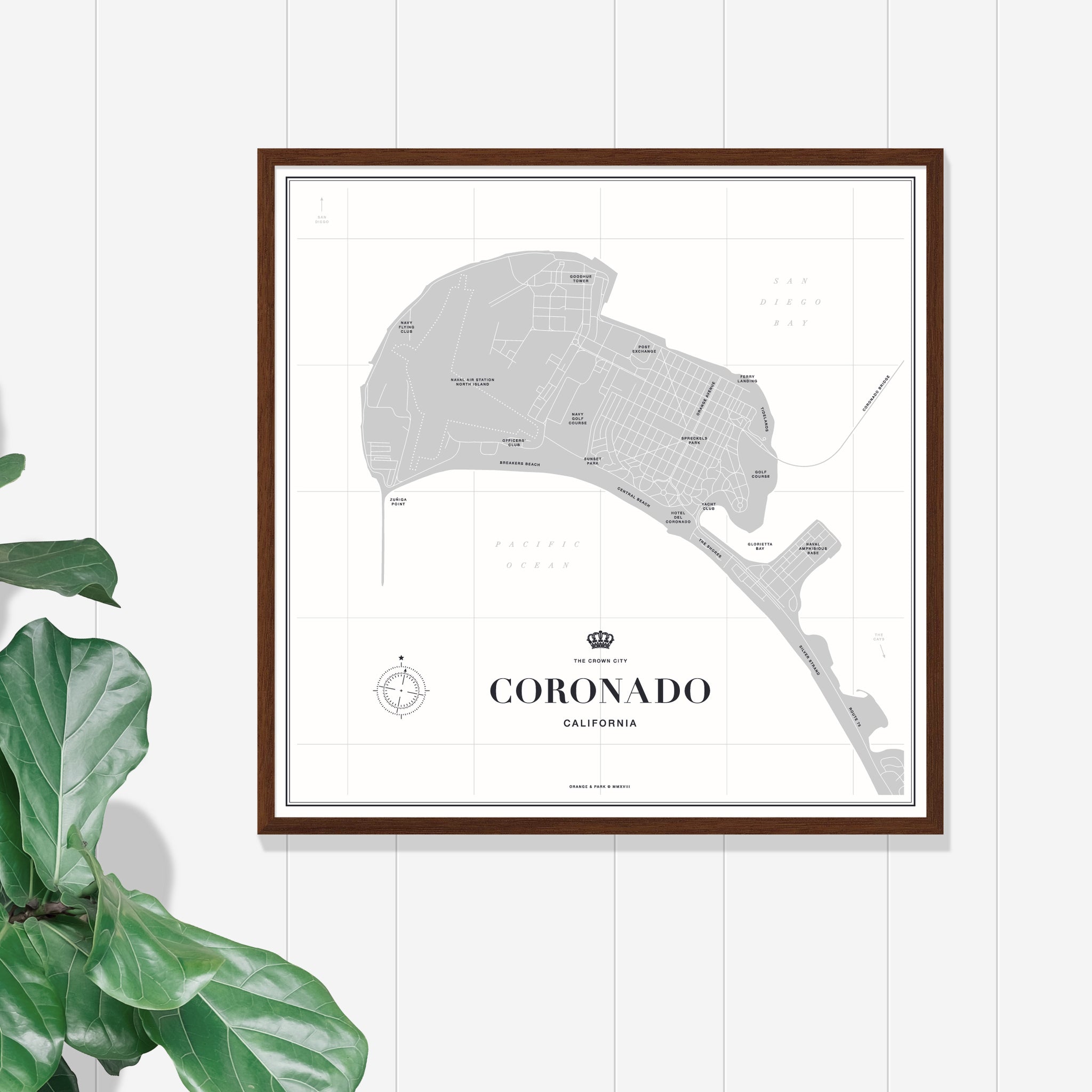 ORANGE & PARK – Coronado Map Print